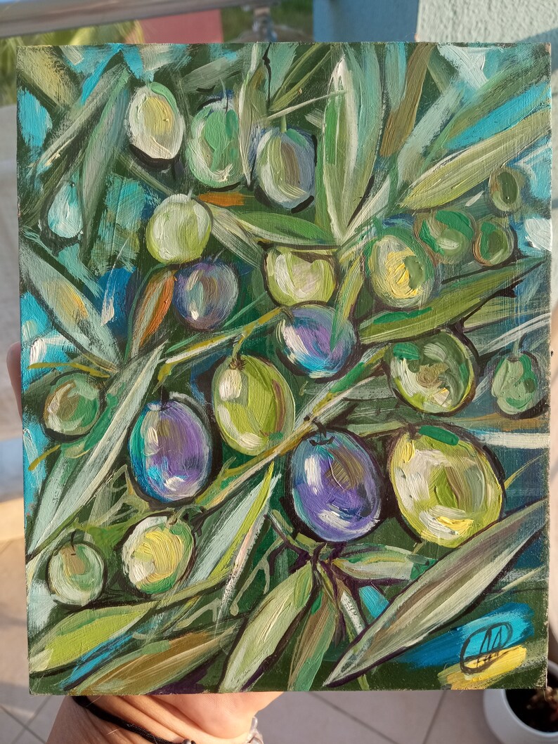 Olive Tree Oil Painting Original Olives Branch Impasto - Etsy