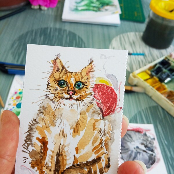 Aceo Cat - Etsy