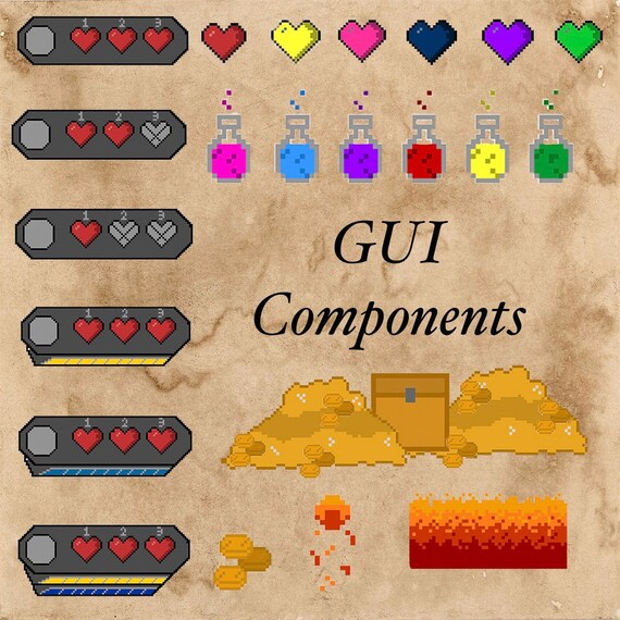 2D Pixelated Game Art basic | Etsy