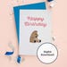 Printable Birthday Card, Cute Bear, Birthday for Friend, Dad, Mom ...