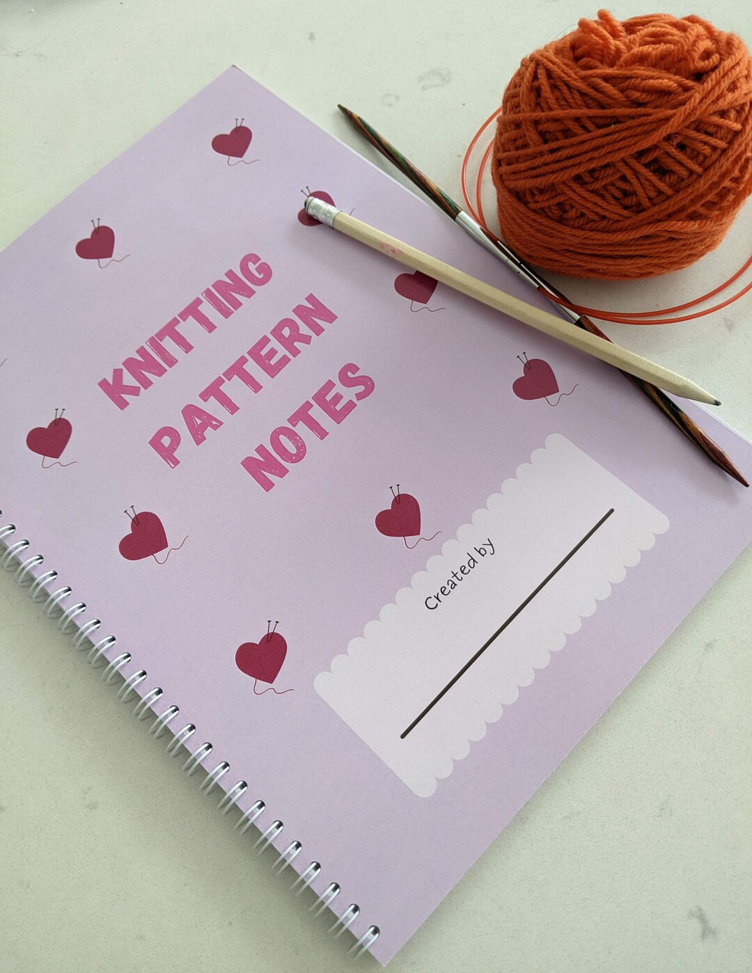 Knitting Pattern Notepad Spiral Notebook, Journal, Planner, Organiser ...