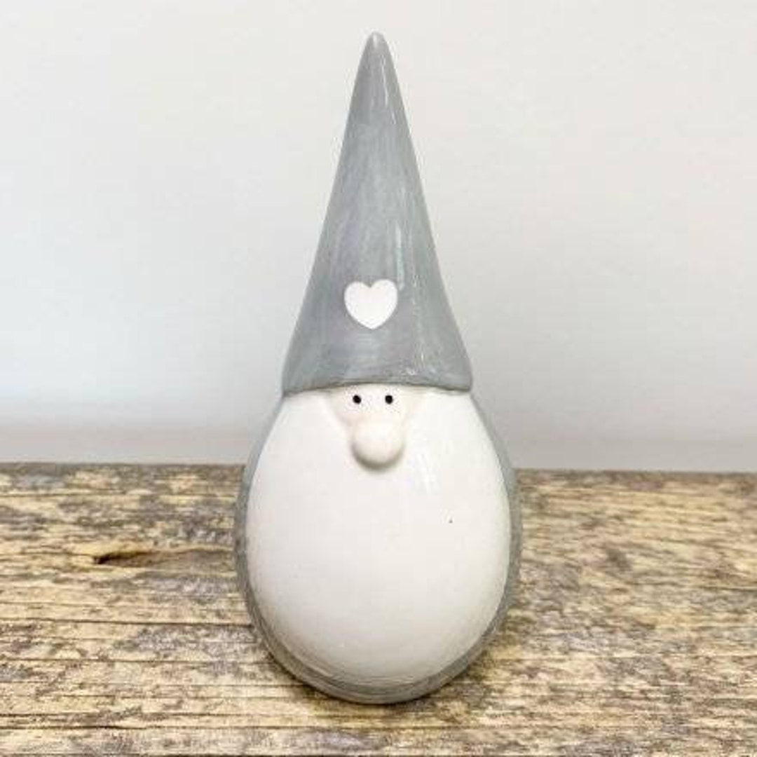 Ceramic Gonk Decor Ceramic Heart Gonk Christmas Decorations Grey ...