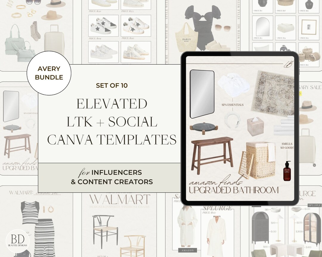 Ultimate Content Creator Toolkit: 10 Customizable Canva LTK + Social ...