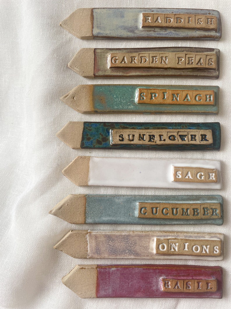 Ceramic Garden Labels - Herb/ Veg/ Flowers - Etsy UK