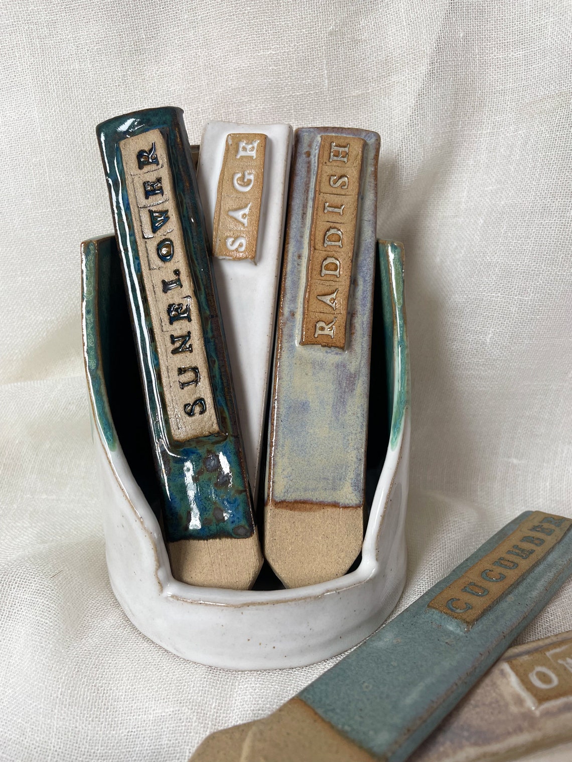 Ceramic Garden Labels Herb/ Veg/ Flowers - Etsy UK