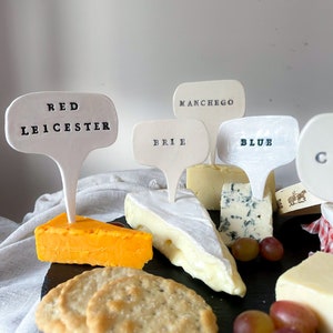 Handmade Ceramic Cheese Markers: Party Cheese Board Labels - Etsy