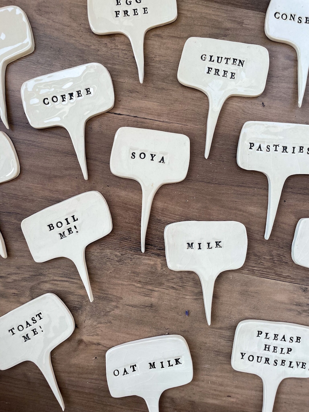 Ceramic Food Markers for Tablescapes, Buffets, Food Halls, Hosting ...