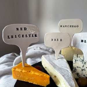Ceramic Cheese Labels/ Cheese Board Markers/ Food Labels/ Tablescapes ...