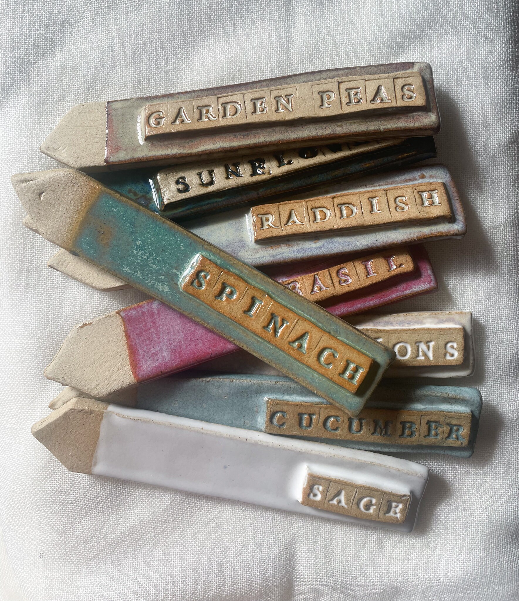 Ceramic Garden Labels Herb/ Veg/ Flowers - Etsy UK