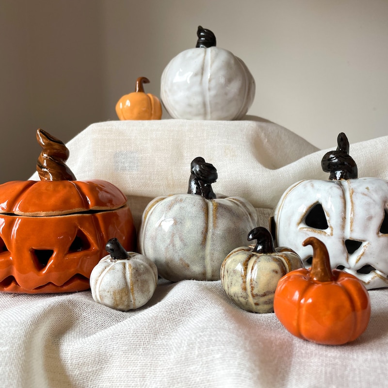 White Ceramic Pumpkin - Etsy