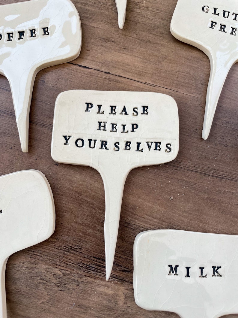 Ceramic Food Markers for Tablescapes, Buffets, Food Halls, Hosting ...