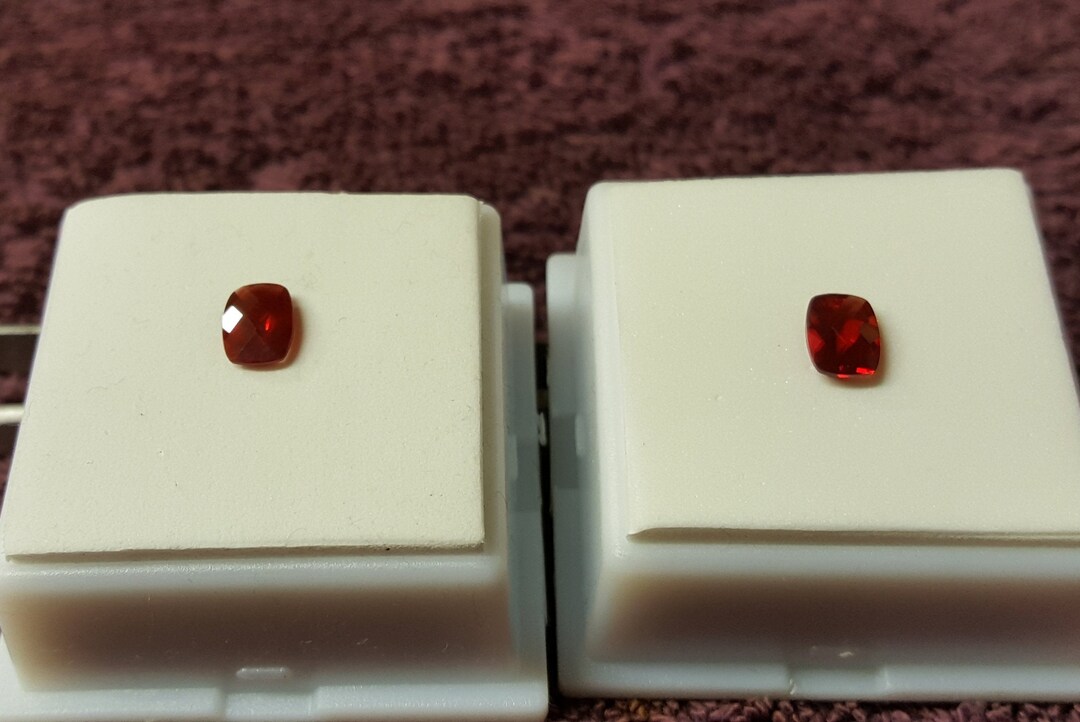 JTV 7x5mm Cushion Cut Cherry Red Checker Board Top Andesine Labradorite ...