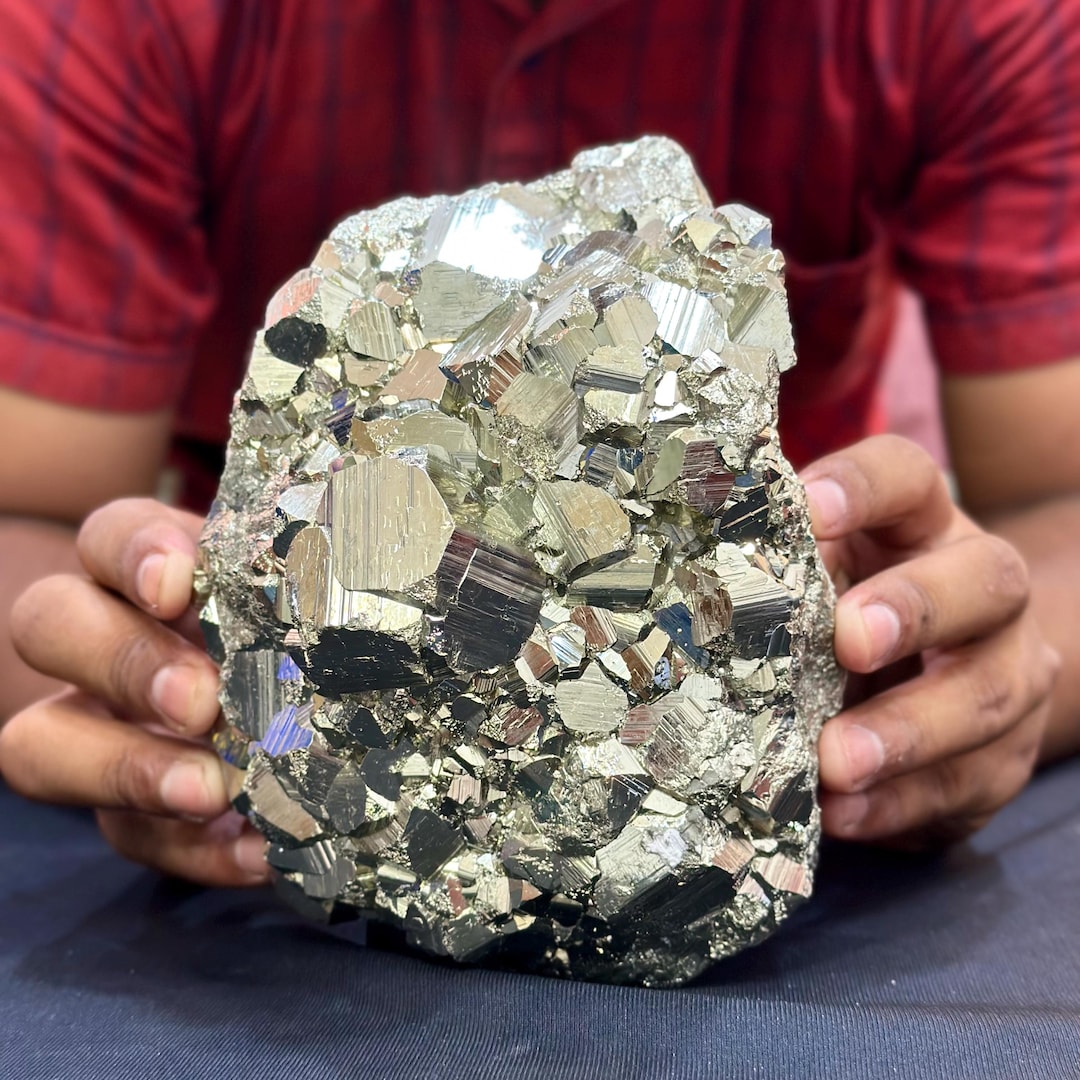 8"very Large Peruvian Crystal Pyrite 4.5kg Huge Rare Genuine Pyrite ...