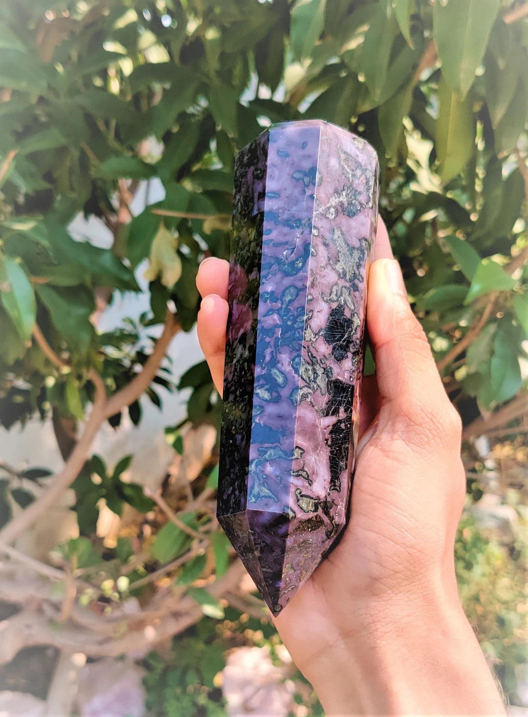 166mm Indigo Gabbro Tower,gabbro Tower, Crystal Point, Merlinite Crystal, Indigo Gabbro ...