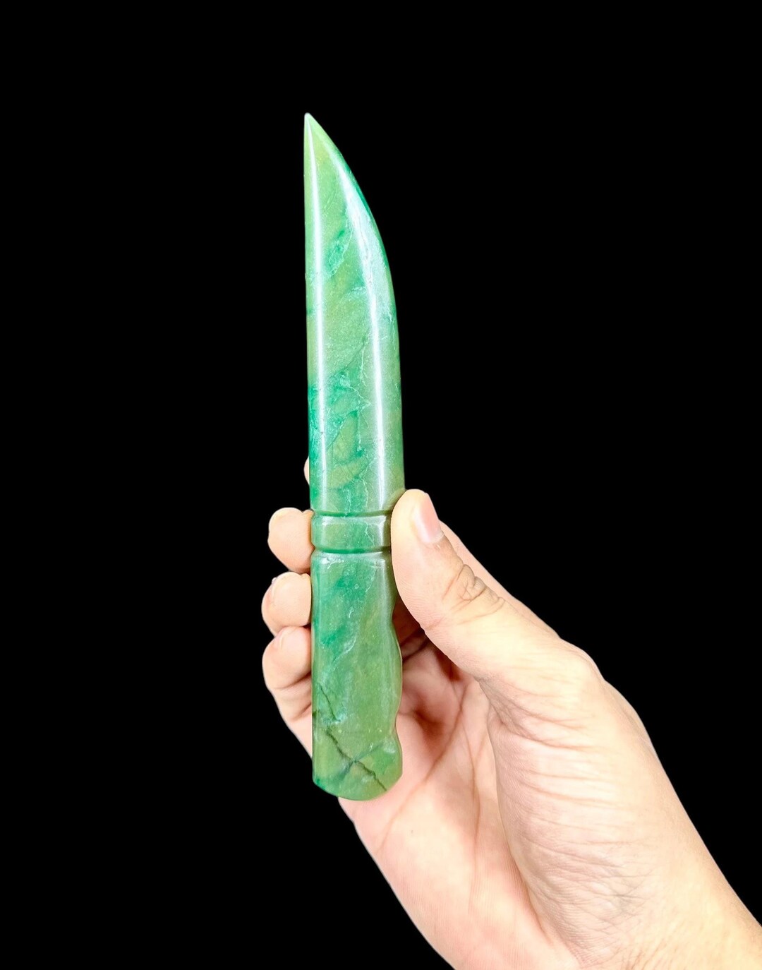8 Natural Green Jade Knife,green Jade Dagger,jade Quartz Knife,green ...