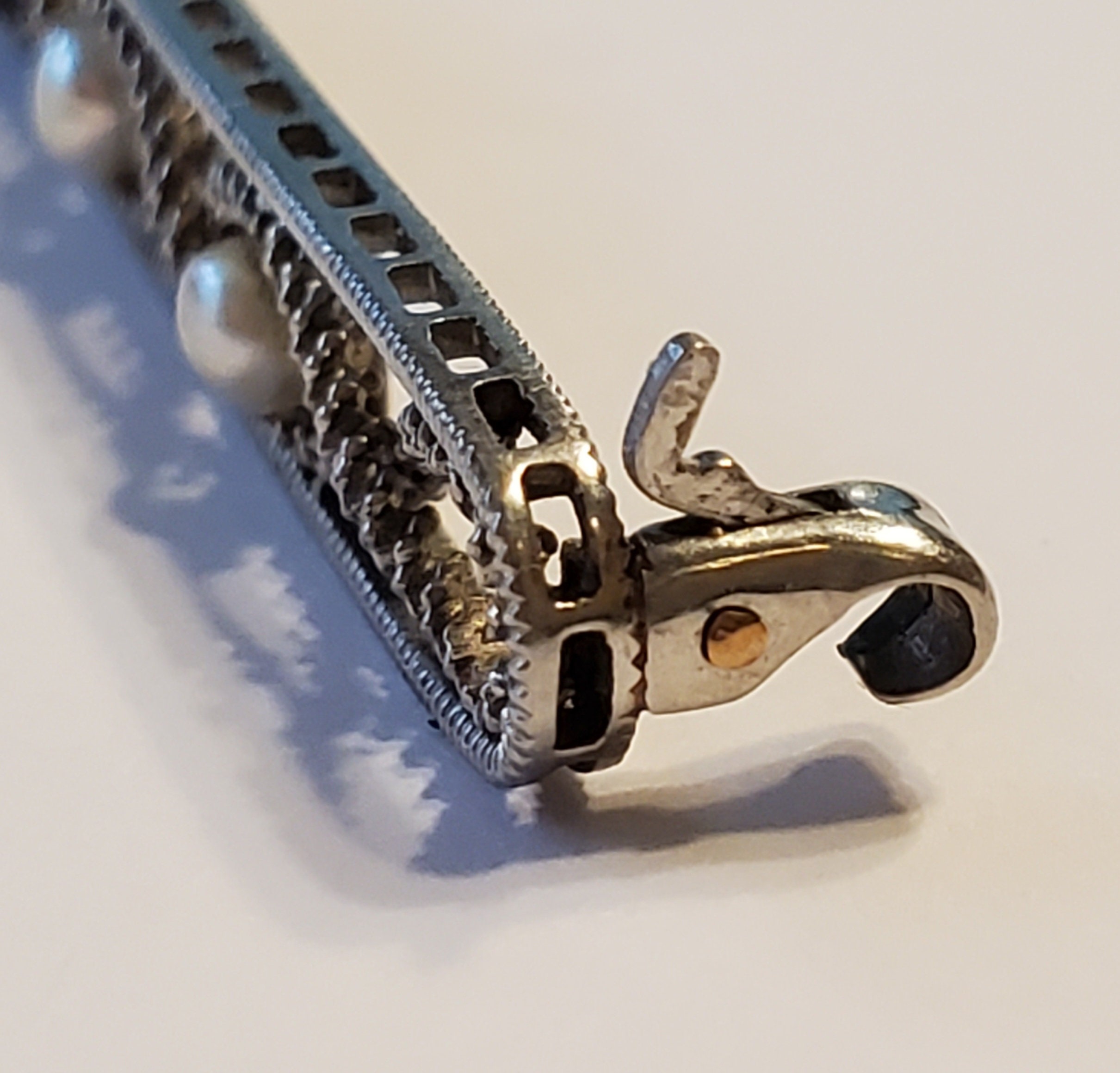 Vintage 1910's 14k Art Deco Krementz Bar Pin With Seed Pearls and ...