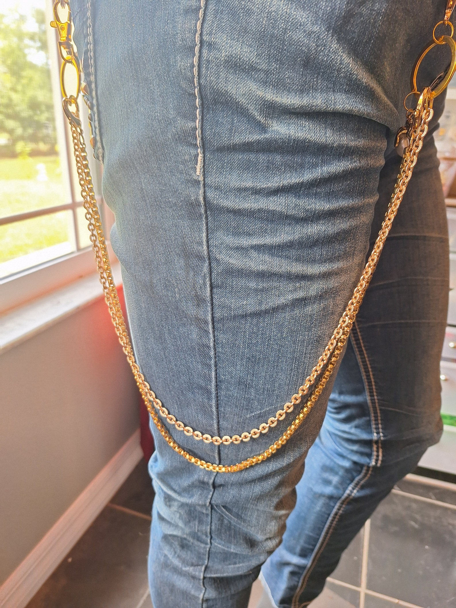 Gold Double Strand Wallet Security Chain - Etsy