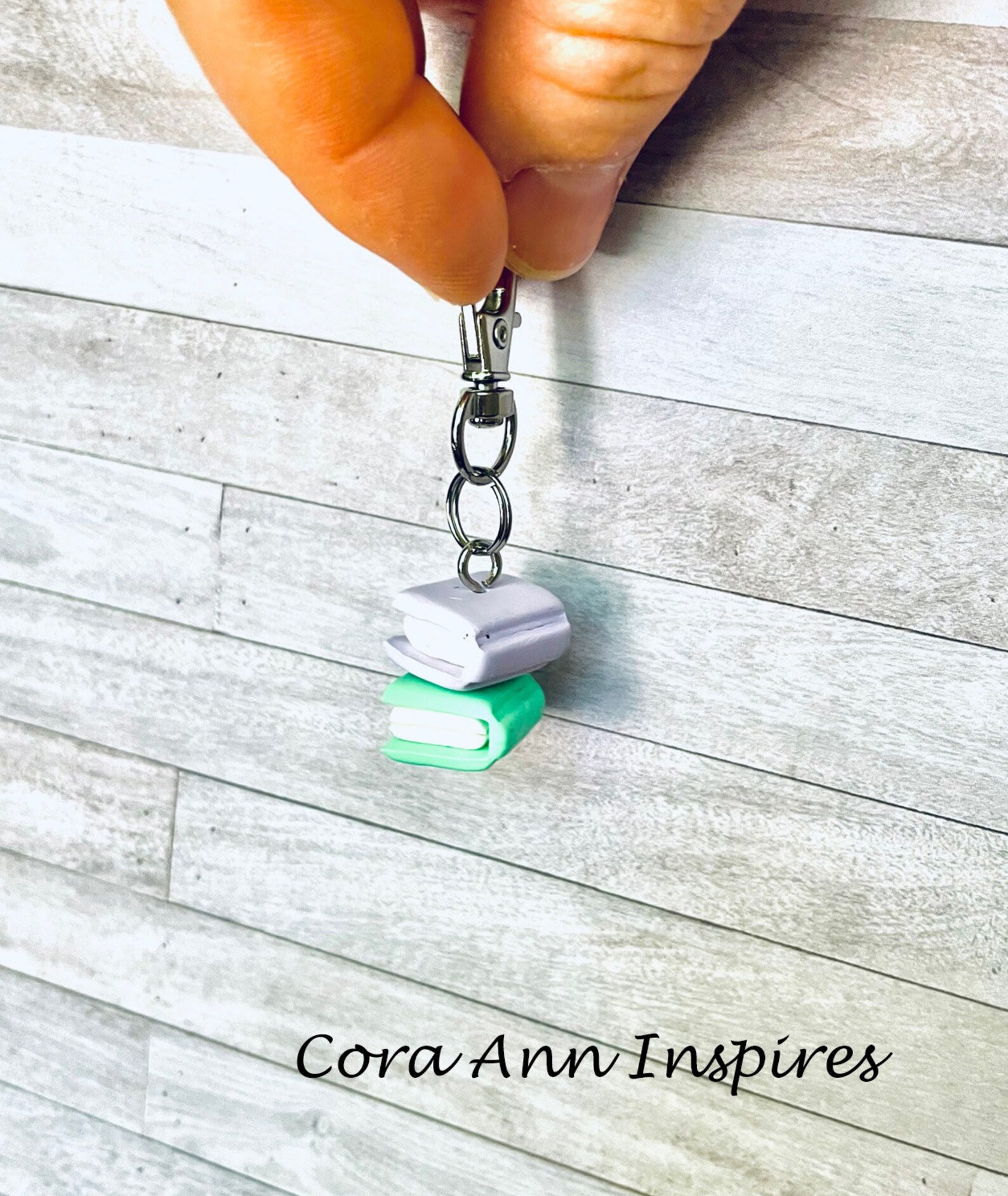 Stack of Books Keychain Miniature Book Bag Clip Book Lovers - Etsy