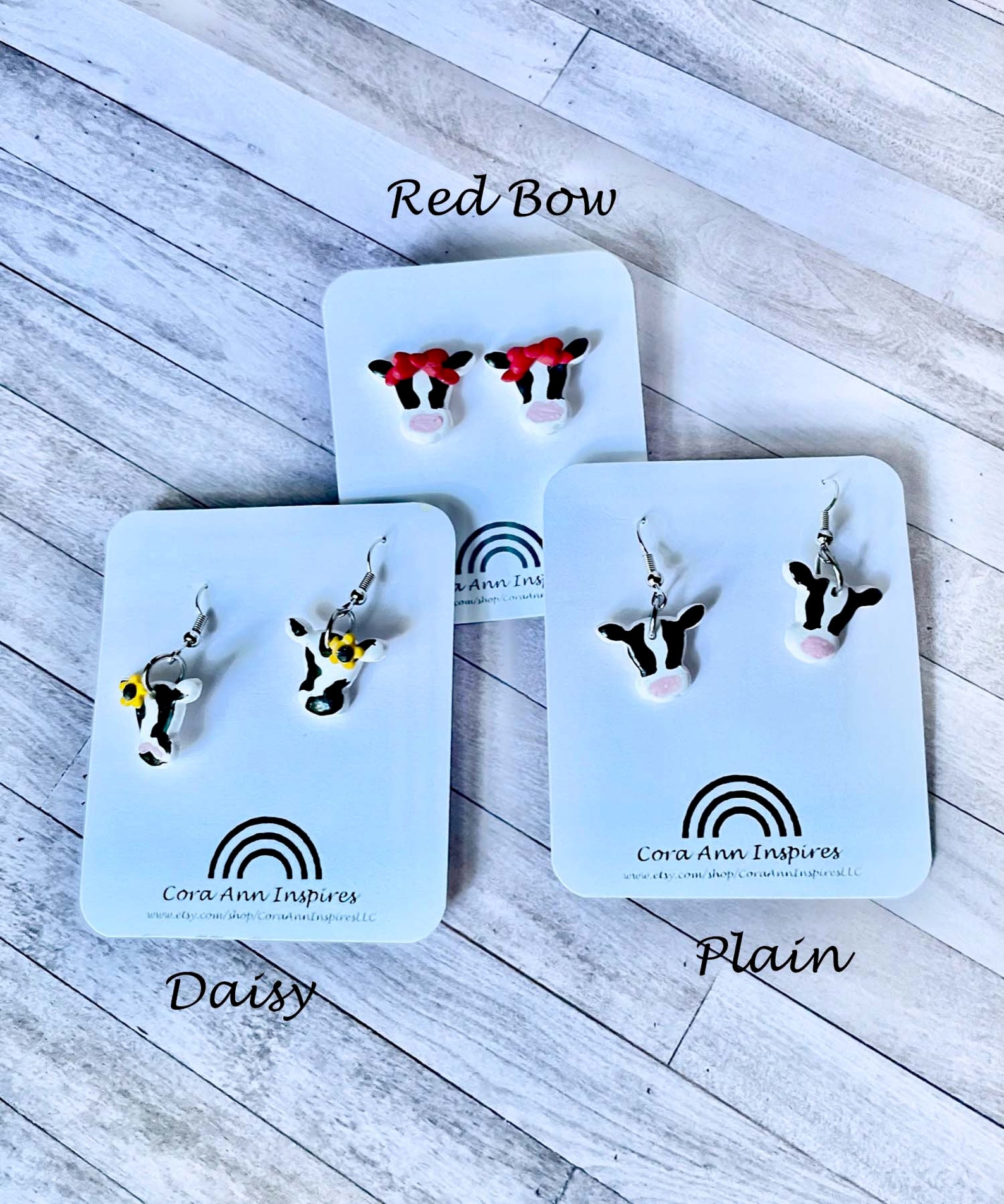 Cow Earrings Dairy Cow Daisy Cows Farm Cow Studs Cow - Etsy