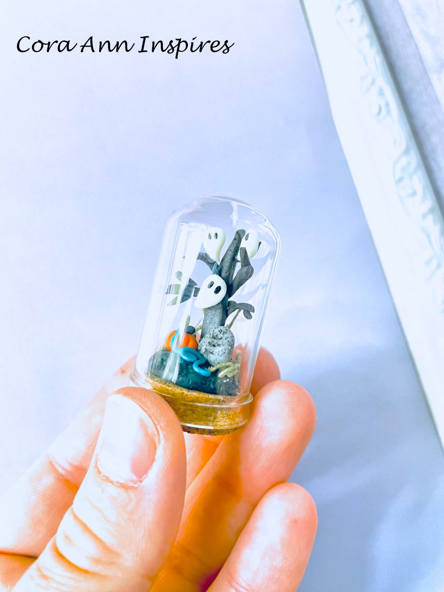Miniature Ghost Terrarium Ghost Tree Glass Dome With - Etsy