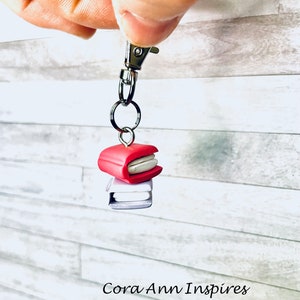 Stack of Books Keychain, Miniature Book Bag Clip, Book Lovers Gift ...