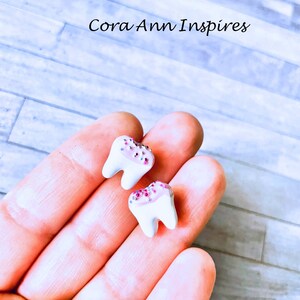 Sweet Tooth Earrings, Tooth Studs, Dental Hygienist Christmas Gift ...