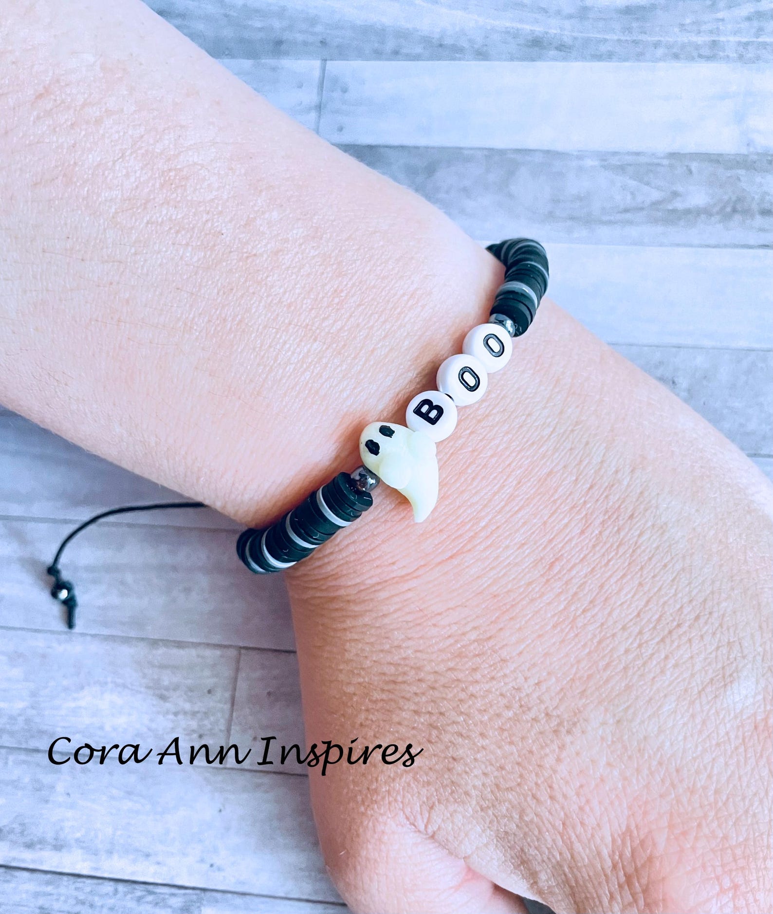 Handmade Glow in the Dark Ghost Bracelet: Adjustable Spooky Kawaii ...