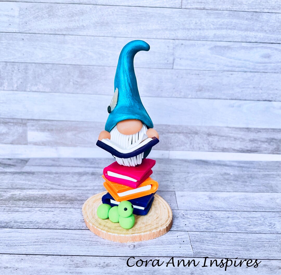 Book Worm Garden Gnome, Back to School Gift, Library Decor, Librarian ...