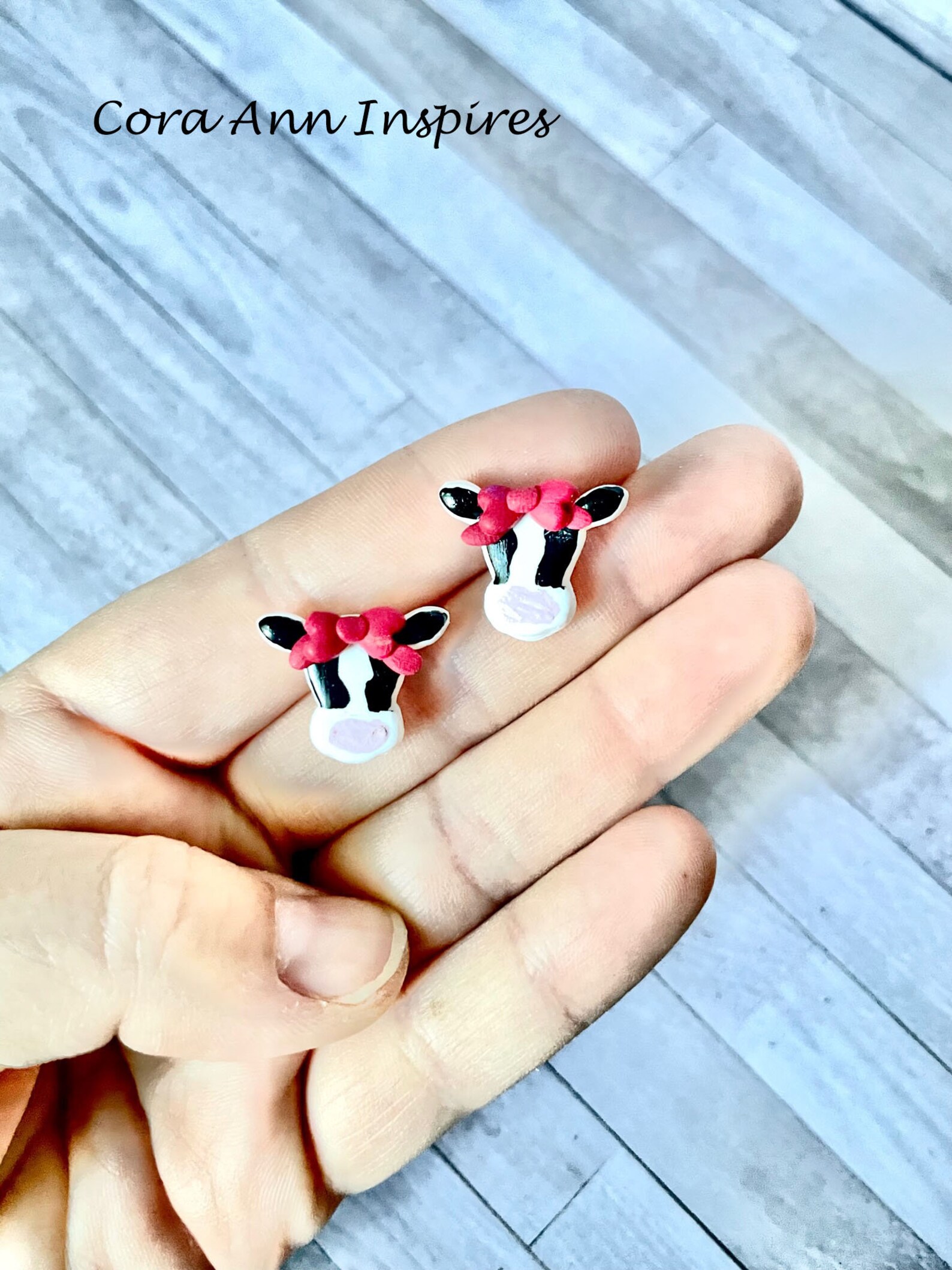 Cow Earrings Dairy Cow Daisy Cows Farm Cow Studs Cow - Etsy