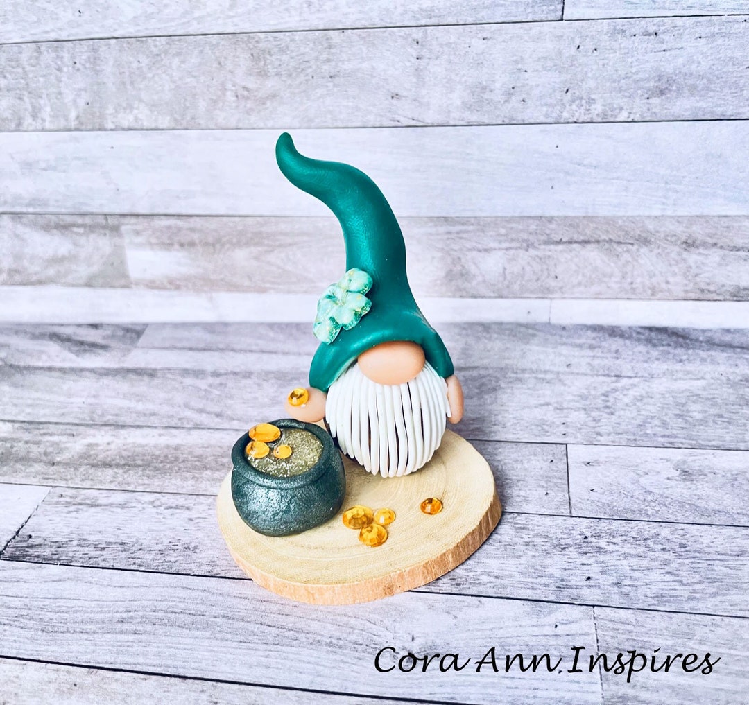St Patrick's Day Gnome, Irish Gnome, Gift, Polymer Clay Gonks, Gnome ...