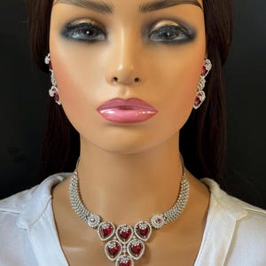 Ruby CZ Diamond Necklace,indian Pakistani Wedding Jewelry,mother of the ...