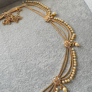 Antique Gold Pearl Belly Chain/bridal Belly Chain/vaddanam/kamarpatta ...
