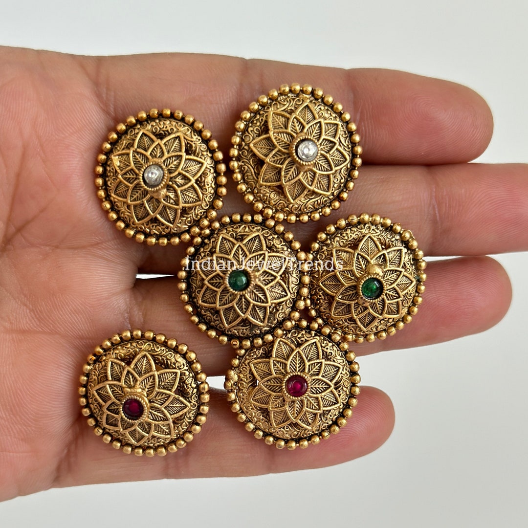 Small Traditional Studs/gold Stud Earrings/indian Studs/indian Jewelry ...