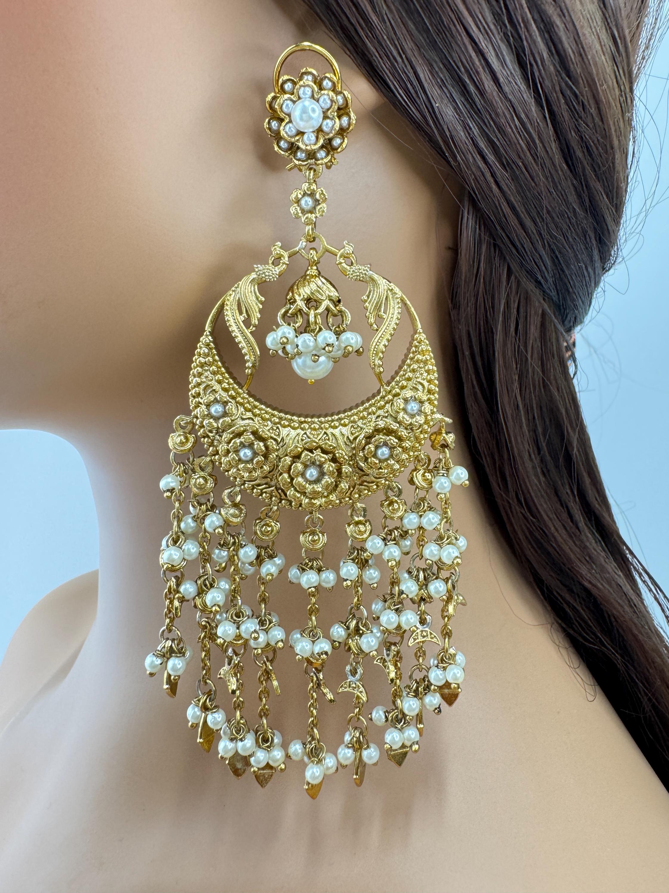 Kareena Kapoor Inspired Long Gold Chandbali Indian Pakistani Earrings ...