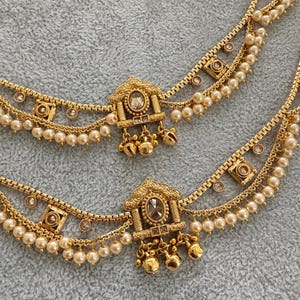 Bridal Gold Plated Anklet Pair/payal/moti Payal/jhanjran/panjeb/pajeb ...