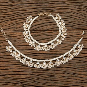 Gold Plated Kundan Anklet Pair/payal/moti Payal/jhanjran/panjeb/pajeb ...