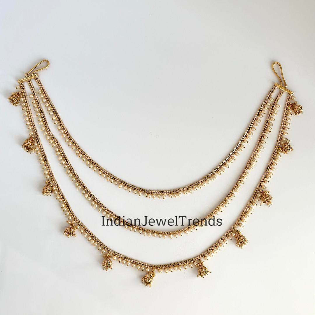 Antique Gold Pearl Belly Chain/bridal Belly Chain/vaddanam/kamarpatta ...