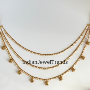 Antique Gold Pearl Belly Chain/bridal Belly Chain/vaddanam/kamarpatta ...