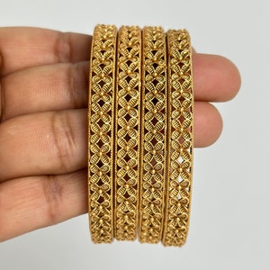 Indian Gold Bangles Temple Jewelry South Indian Bangles - Etsy