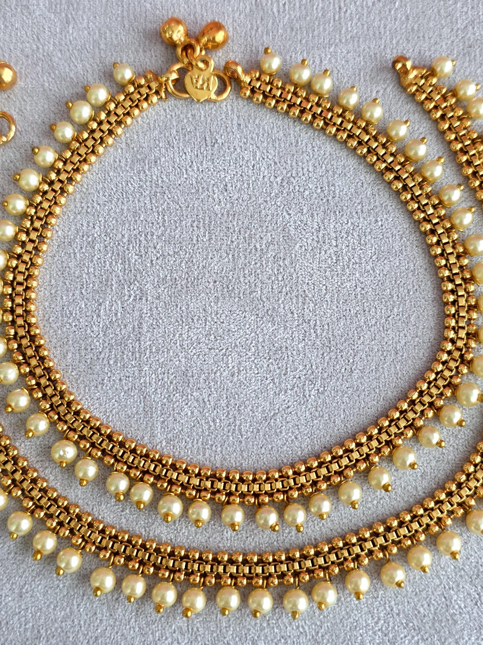Gold Plated Anklet Pair/payal/moti Payal/jhanjran/panjeb/pajeb/indian ...