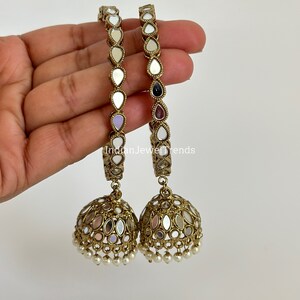 Antique Dull Gold Mirror Pearl Jhumka Bangles Set2 Pc/indian Bangles ...