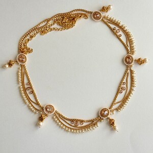 Delicate Gold Plated Polki Belly Chain/belly Chain/belt/indian Waist ...