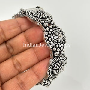 Oxidized Silver Openable Single Kada/bracelet 1pc/german Silver/boho ...