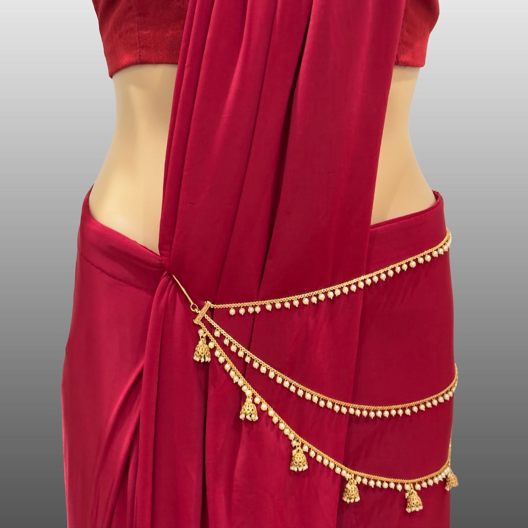 Antique Gold Pearl Belly Chain/bridal Belly Chain/vaddanam/kamarpatta ...