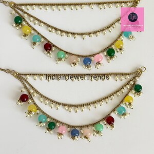 Antique Dull Gold Pearl Ear Chain/sahare/pearl Kaan Chain/earring ...