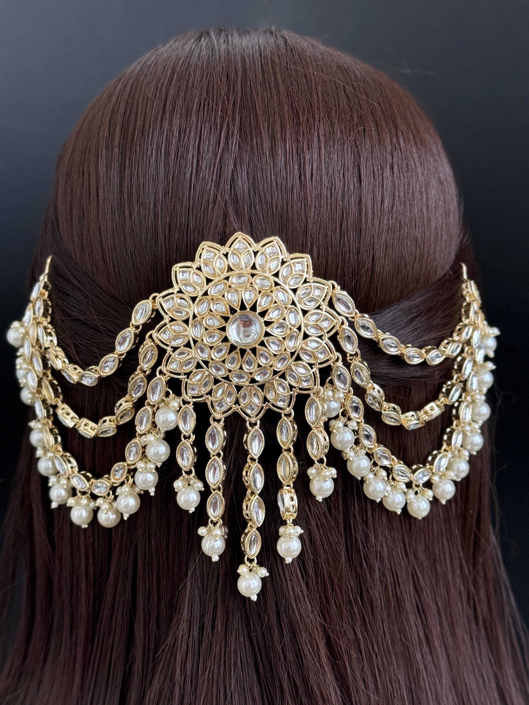 Ambada Kundan Hair Juda Choti Clip/braid Clip/indian Bridal Choti Pin ...