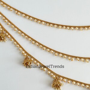 Antique Gold Pearl Belly Chain/bridal Belly Chain/vaddanam/kamarpatta ...