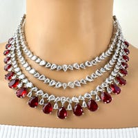 Red Necklace - Etsy
