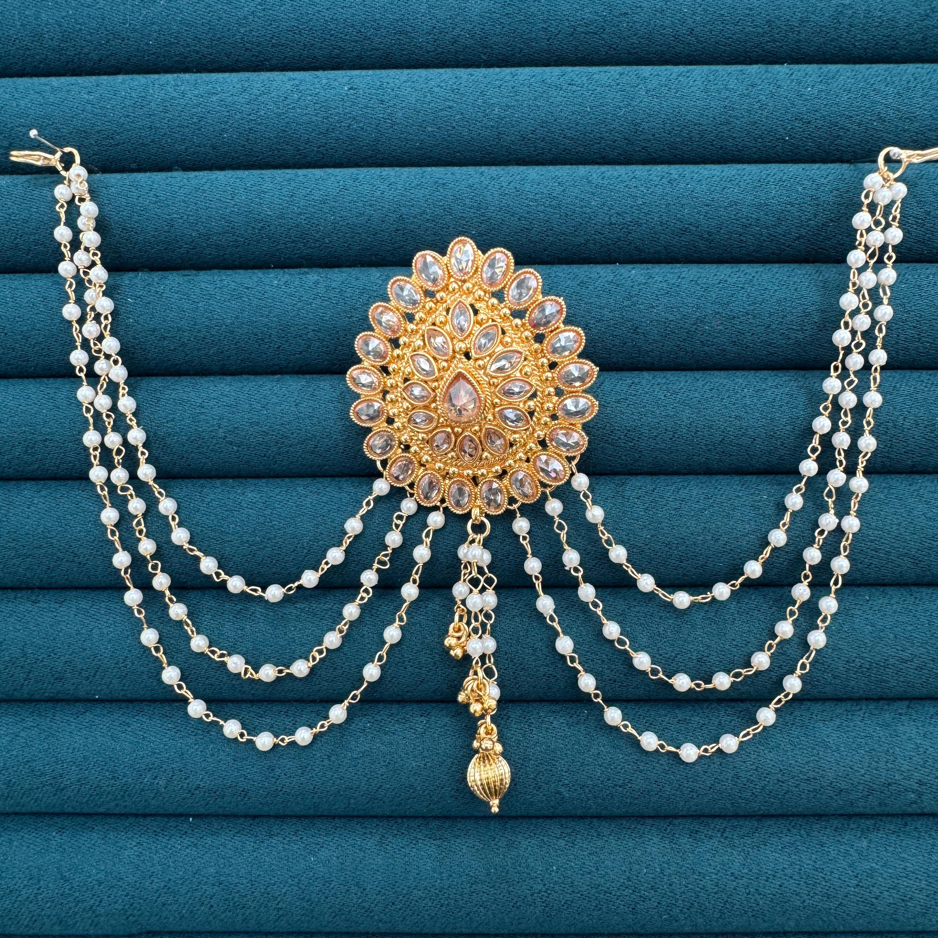 Gold Bridal Jada Billalu Polki Hair Choti Clips/kondai/bharatanatyam ...