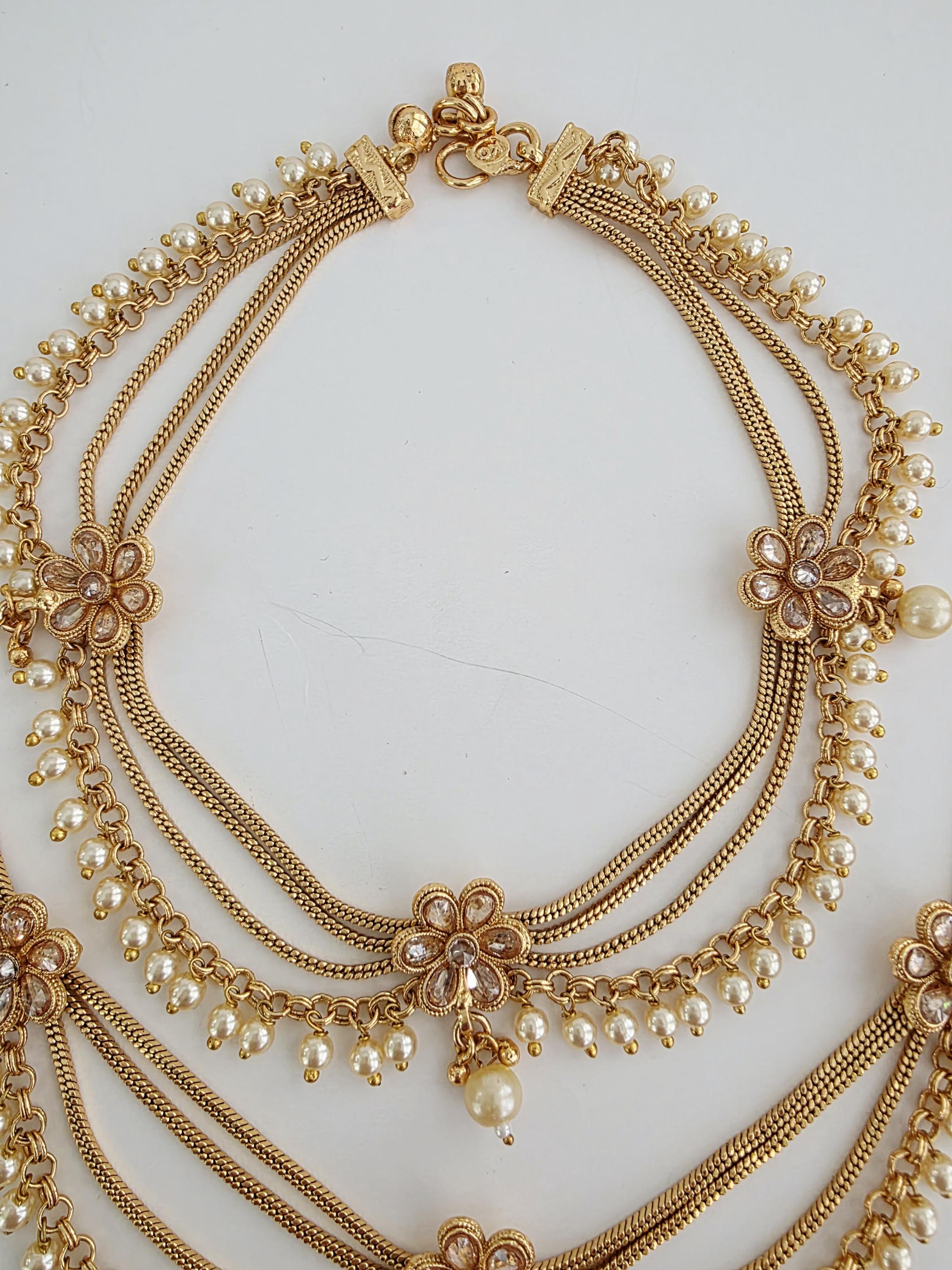 Bridal Polki Gold Plated Anklet Pair/payal/moti Payal/jhanjran/panjeb ...